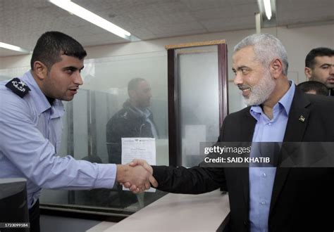 The Head Of The Hamas Government In Gaza Ismail Haniya Shakes