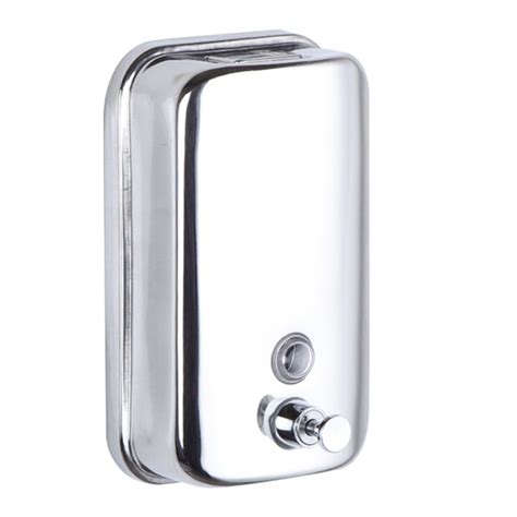 304 스테인레스 스틸 욕실 비누 디스펜서 간단한 호텔 홈 벽 마운트 수동 샤워 유체 병 용량 1000ml 크롬