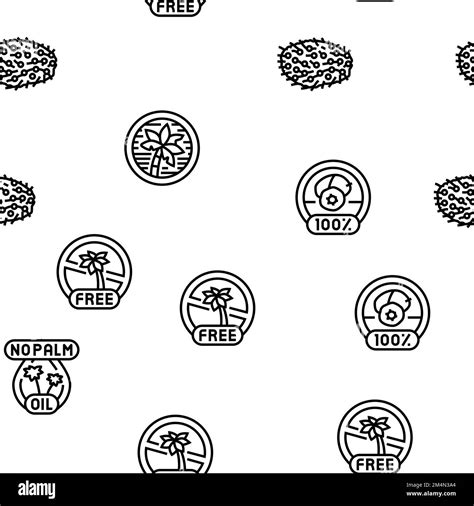 Palm Oil Tree Leaf Plant Vector Seamless Pattern Stock Vector Image
