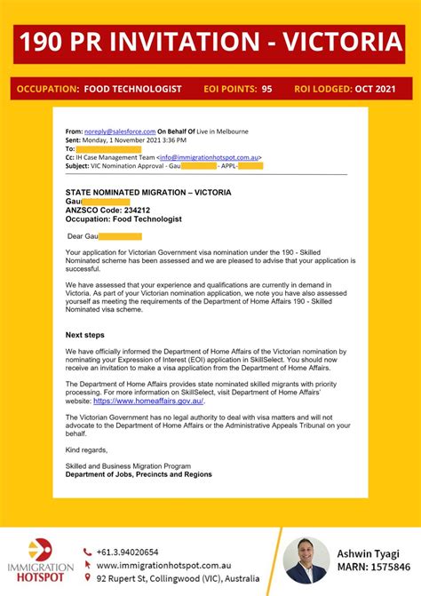 190invitation Victoria Pr Australia Ashwin Tyagi