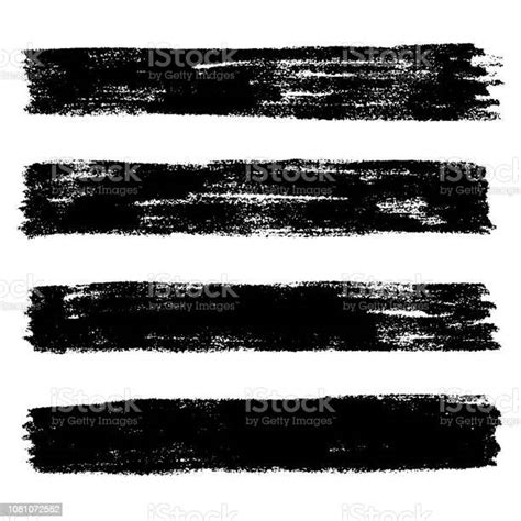 손으로 그린 브러쉬 스트로크 배경에 대 한 얼룩의 벡터 집합입니다 흑백 디자인 요소 집합입니다 한 색상 흑백 예술 손으로 그린 배경 건조한에 대한 스톡 벡터 아트 및 기타