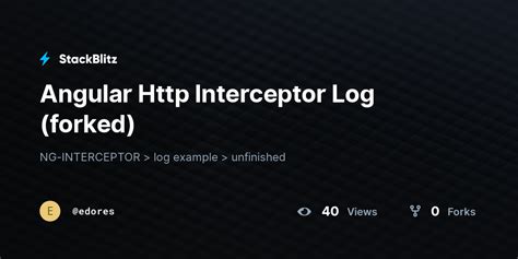 Angular Interceptor Log Forked Stackblitz