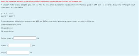 Solved Enter The Numerical Answers In The Boxes Provided