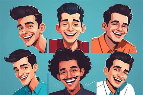 Premium Photo Free Vector Cheerful Men Vector Illustration With