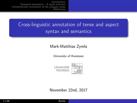 Ppt Cross Linguistic Annotation Of Tense And Aspect Syntax And Semantics Powerpoint
