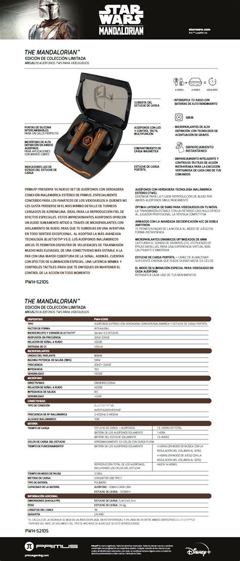 Audífonos Inalámbricos Primus Gaming Tws Mandalorian Limited Edition