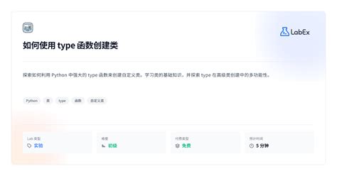 如何使用 Type 函数创建类 Labex