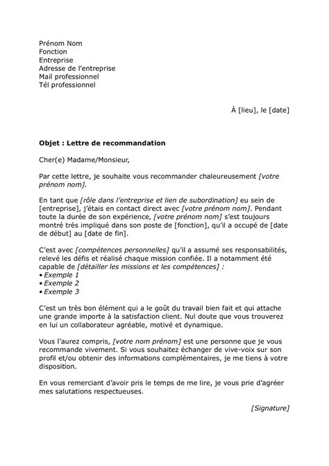 Lettre De Recommandation 2 Bons Exemples Gratuits Et Vrogue Co