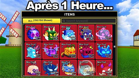 Avoir Tous Les 37 Fruits En 1 Heure Blox Fruits YouTube