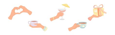 Hand Holding Different Object And Thing Royalty Free Vector