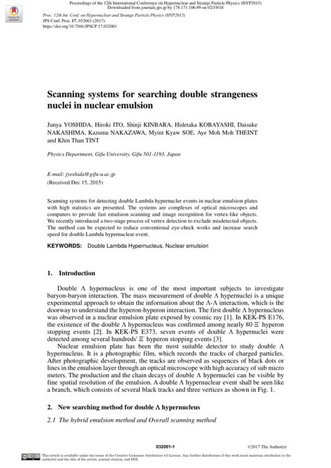 Pdf Scanning Systems For Searching Double Strangeness Nuclei In