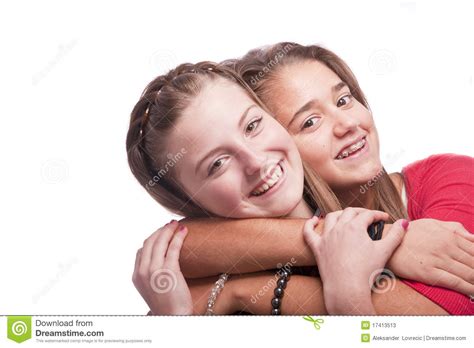 Deux Belles Jeunes Adolescentes Image Stock Image Du Concept Amis