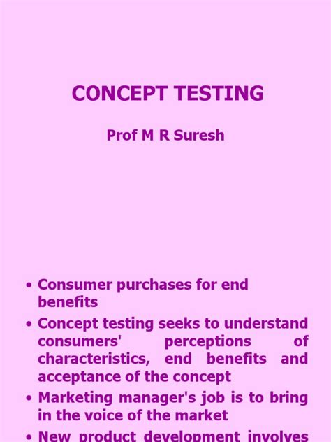 Concept Testing Prof M R Suresh Pdf Brand Sampling Statistics