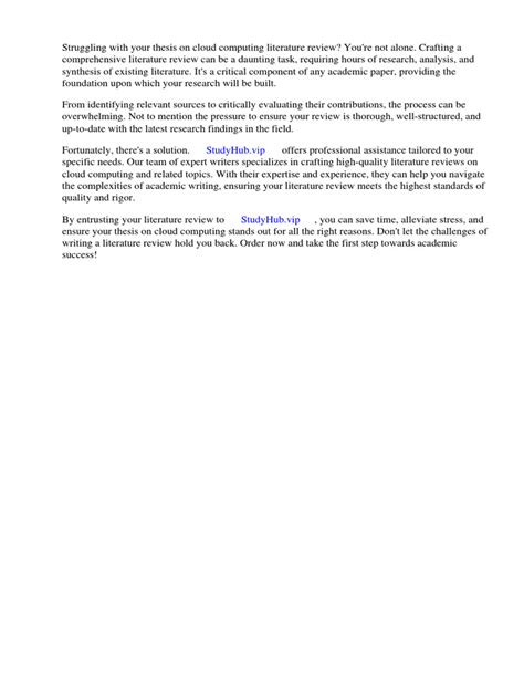Thesis On Cloud Computing Literature Review Pdf Cloud Computing