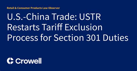 U S China Trade Ustr Restarts Tariff Exclusion Process For Section 301 Duties Retail