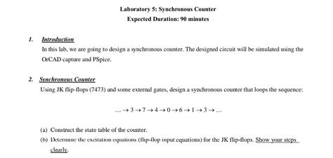 Solved Laboratory 5 Synchronous Counter Expected Duration Chegg Com