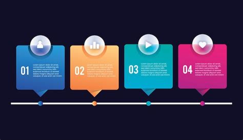 Premium Vector Glassmorphism Infographic Step By Step Presentation Colorfull Gradient