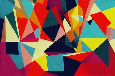 Abstract Colorful Triangle Geometric Shapes Mosaic Pattern Background Digital Illustration