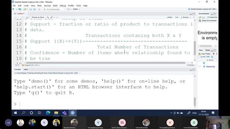 Market Basket Analysis Using R Apriori Algorithm Youtube