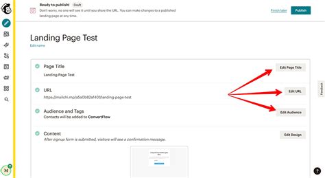 how to create a mailchimp landing page convertflow