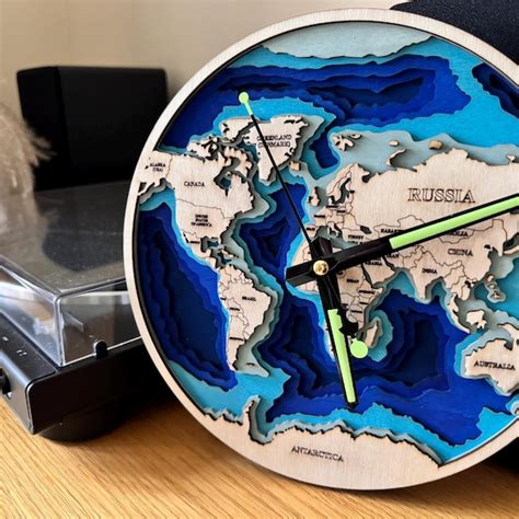 7 Layer 3d Rectangular Map Of The World Multi Layer Panellaser Cut