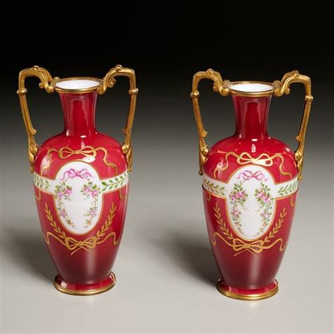 Pair Victorian Cased Glass Cabinet Vases For Sale At Auction On 11th