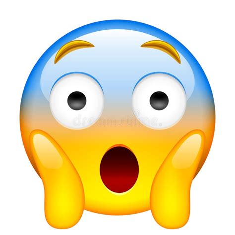 Сторона кричащая в страхе Кричащий в страхе Emoji Иллюстрация штока