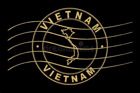 Map Of Vietnam Postal Passport Stamp Travel Stamp Stock Illustration