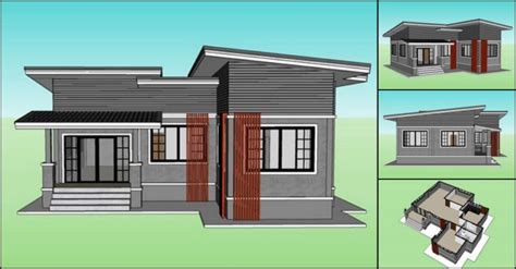 แบบบ้านชั้นเดียวสไตล์โมเดิร์น โทนสีเทา รูปทรงตัวแอล L Shaped House 2