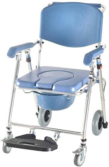 Xgj Aluminum Wheeled Commode Chair Padded Seat Brakes And Footrests