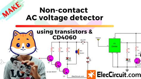 Non Contact Ac Voltage Detector Using Transistors And Ic Eleccircuit