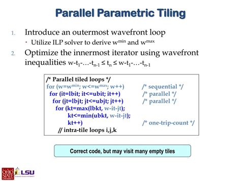 Ppt Parametric Tiling Of Affine Loop Nests Powerpoint Presentation