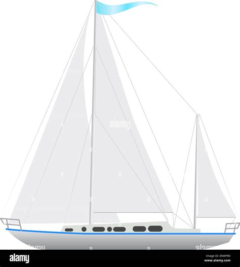 Sailing Boat Floating Vector Illustration Stock Vector Image And Art Alamy