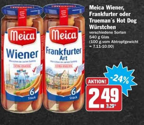 Meica Wiener Frankfurter Oder Trueman s Hot Dog Würstchen Angebot bei