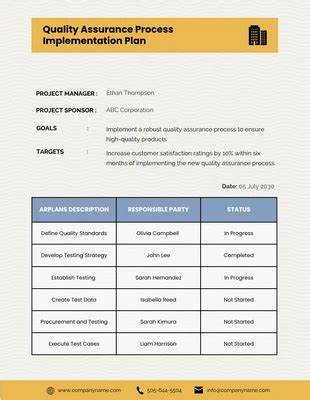Free Implementation Plan Templates Venngage