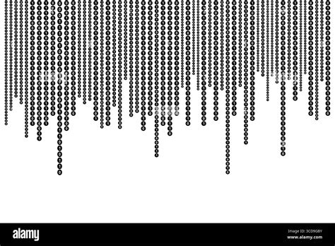 Binary Code Zero One Pattern With Falling Circles Matrix Digital Art With Binary Code Stock