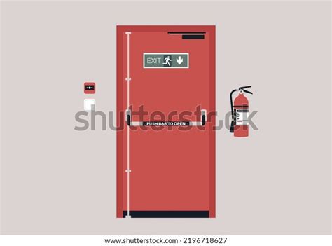 Emergency Exit Door Alarm Button Fire Stock Vector Royalty Free Shutterstock