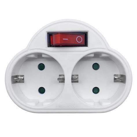 1 Piece Eu Standard Multiple Plug 250v 16a Double Socket Conversion Socket With Outlet Switch