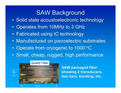 Surface Acoustic Wave Saw Wireless Passive Rf Sensor Systems Pdf