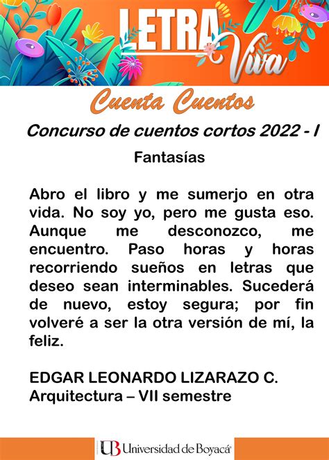 IV Concurso De Cuento Corto Letra Viva Cuenta Cuentos Universidad De