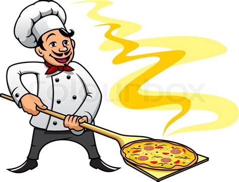 Cartoon Style Smiling Happy Baker Chef Stock Vector Colourbox