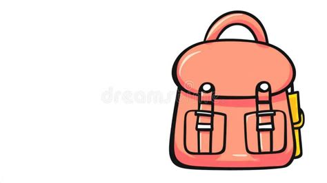 Cute Pink Backpack Isolated On A White Background Stock Illustration