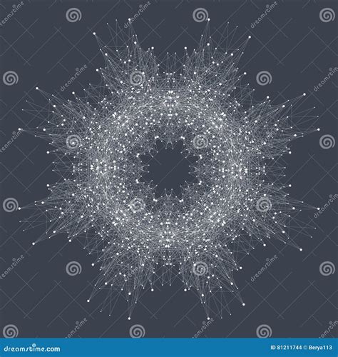 Fractal Element With Compounds Lines And Dots Big Data Complex Graphic Abstract Background