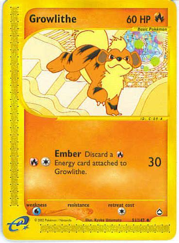 Growlithe Pokemon Card