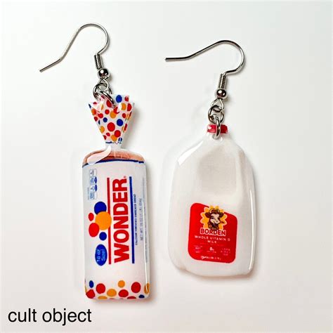 Milk And Bread Earrings Grocery Earrings Miniature Food Food