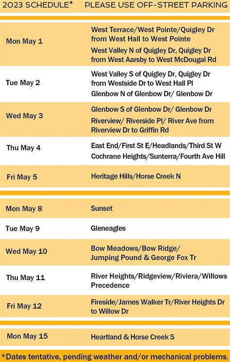 Street Sweeping Starts May 1 Schedule Released Cochranenow Cochrane