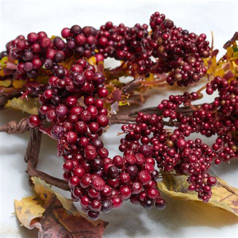 Burgundy Artificial Berry Pick Picks Sprays Floral Supplies