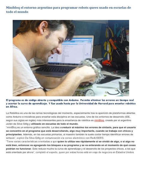 minibloq el entorno argentino para programar robots que es usado en