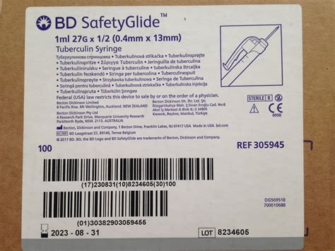 Bd Safetyglide Tb Syringe 1ml 27g X 12 Discount Supplier Dev