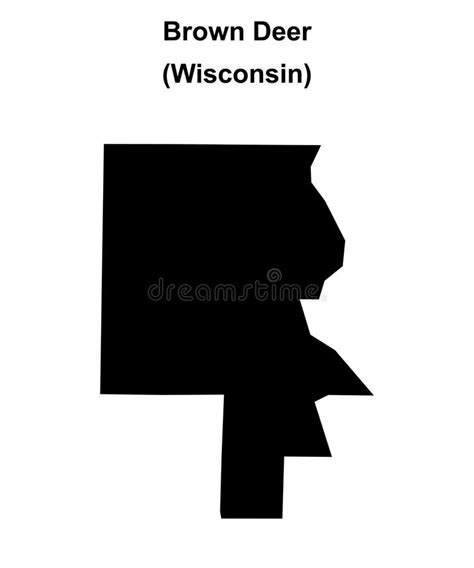 Brown Deer Outline Map Stock Vector Illustration Of Region 357624000